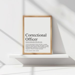 Correctional Officer Definition Print, Correctional Officer Gift ...