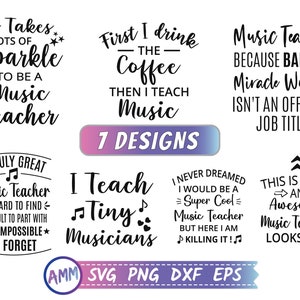 Music Teacher SVG, Music Teacher Bundle Svg, 7 Funny Music Teacher Svg ...