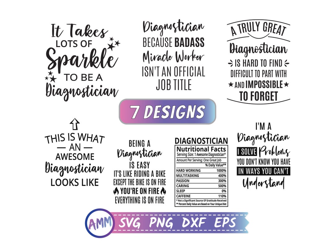 Diagnostician Svg, Diagnostician Bundle Svg, 7 Designs, School ...