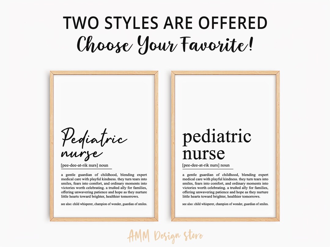 Pediatric Nurse Definition Print, Pediatric Nurse Wall Art, Pediatric ...