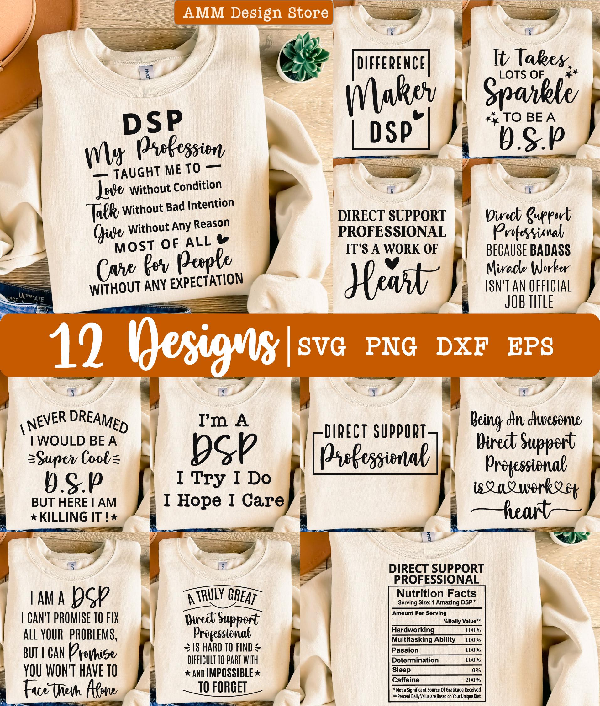 DSP Svg, Direct Support Professional Svg, DSP Bundle, 12 Designs, Direct Support Professional ...