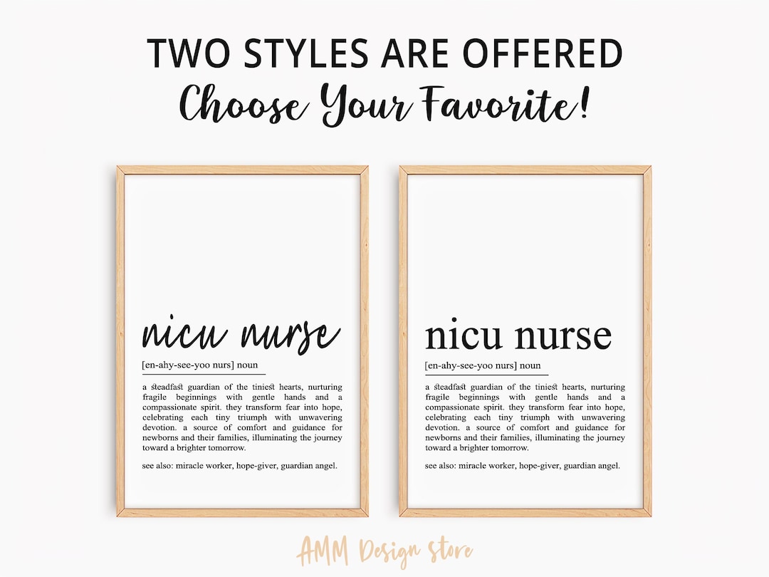 NICU Nurse Definition Print, NICU Nurse Wall Art, Neonatal Nurse Wall ...