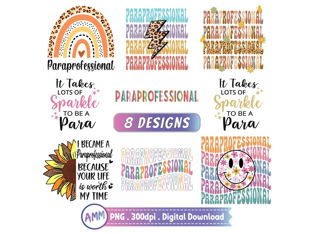 Paraprofessional Png, Bundle, Para Shirt Png, Sparkle, Retro, Leopard ...