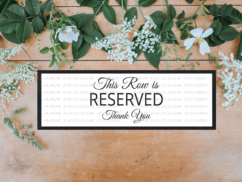 Reserved Svg File This Row is Reserved Svg Ceremony Aisle | Etsy