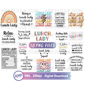 Lunch Lady Png, Cafeteria Worker Png, Bundle, School Lunch Lady Gift ...