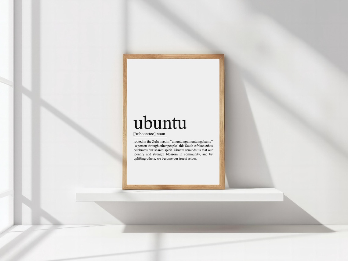 Ubuntu Definition Print, South African Wall Art, Ubuntu Poster ...