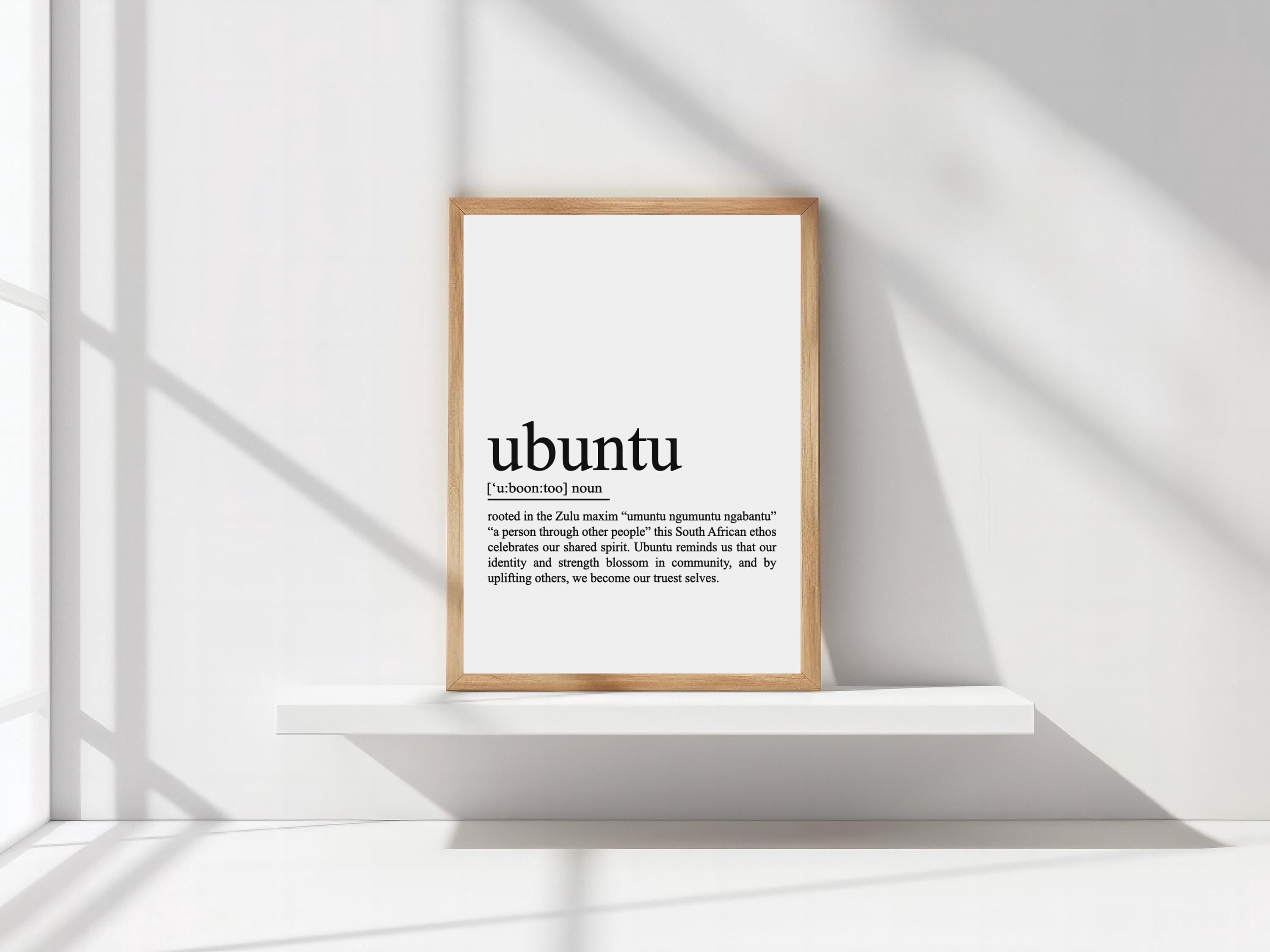 Ubuntu Definition Print, South African Wall Art, Ubuntu Poster ...