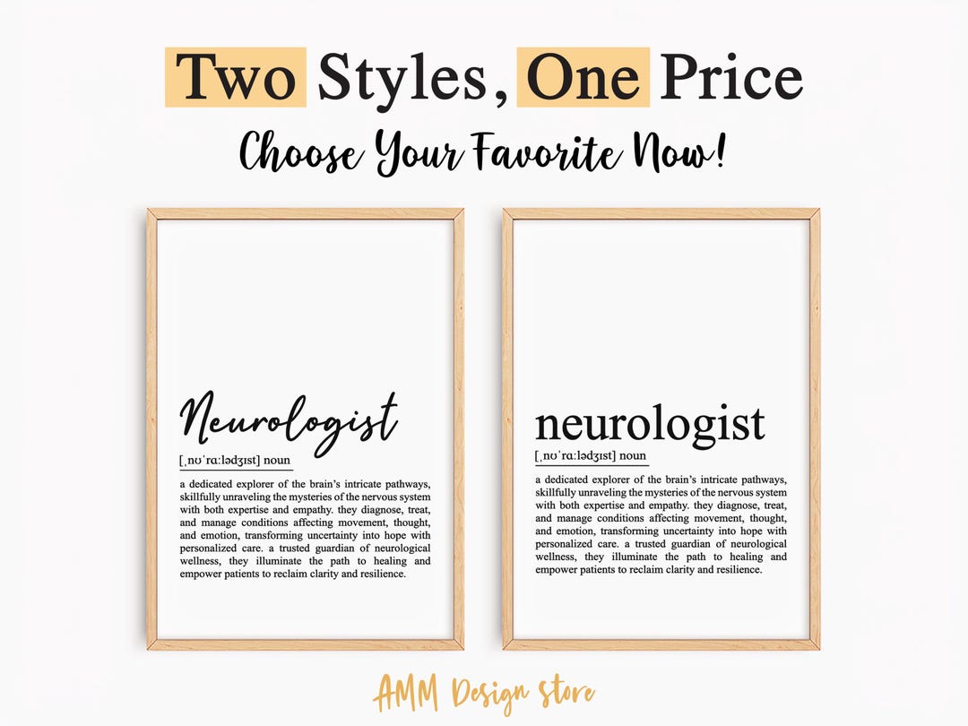 Neurologist Definition Print, Neurologist Gift, Neurologist Wall Art ...