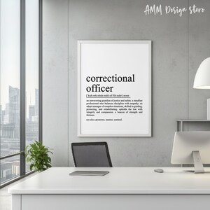 Correctional Officer Definition Print, Correctional Officer Gift ...