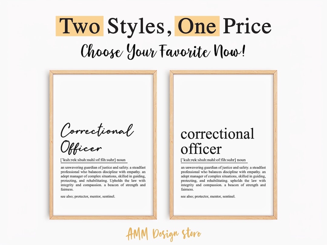 Correctional Officer Definition Print, Correctional Officer Gift ...