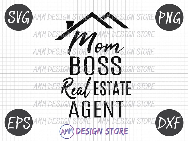 Mom Boss Real Estate Agent Svg, Real Estate Broker Svg, Real Estate ...