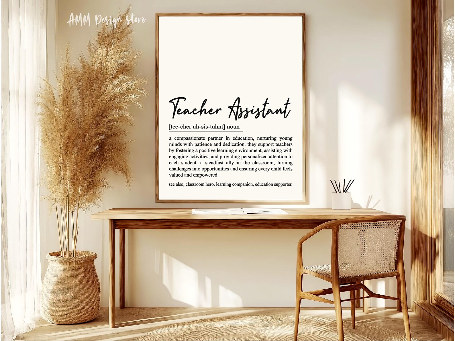 Teacher Assistant Definition Print, Teacher Assistant Wall Art ...