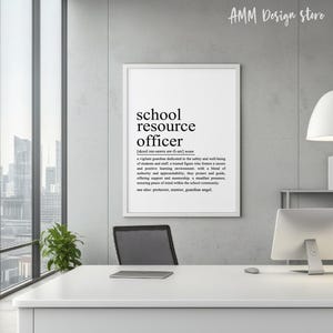 School Resource Officer Definition Print, School Resource Officer Gift ...