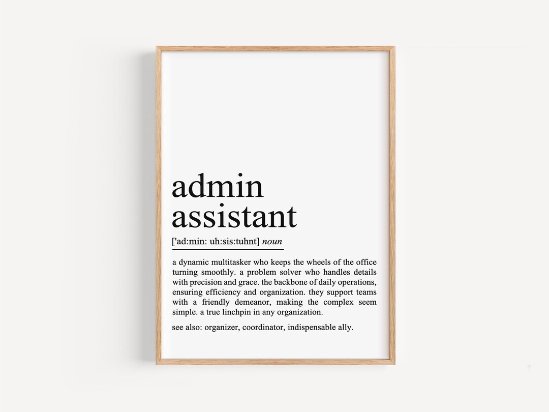 Admin Assistant Definition Print, Admin Assistant Gift, Admin Assistant ...