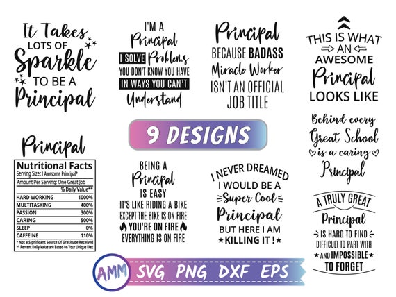 Principal SVG Bundle Svg 9 Designs Principal Appreciation | Etsy Canada