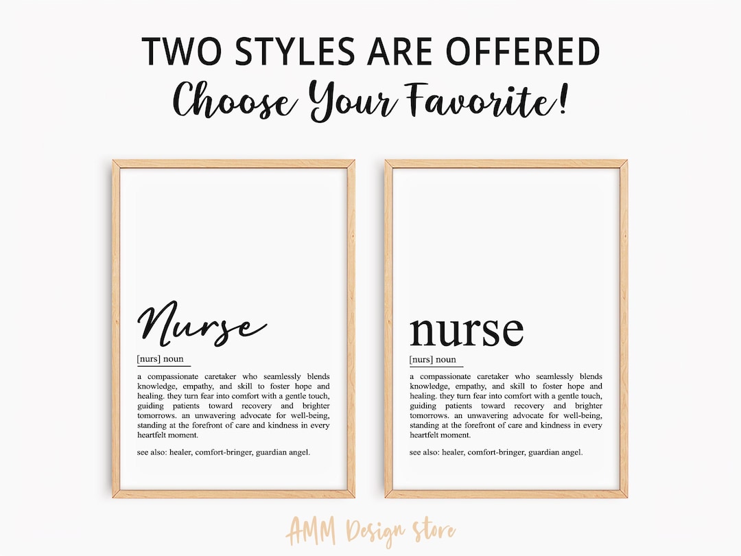 Nurse Definition Print, Nurse Wall Art, Nurse Gift, Nurse Quote, Nurse ...