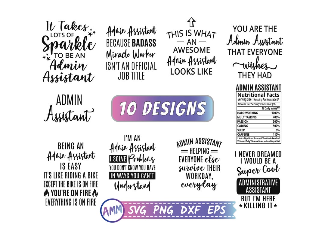 Admin Assistant SVG, Bundle Svg, Administrative Assistant Svg, 10 ...