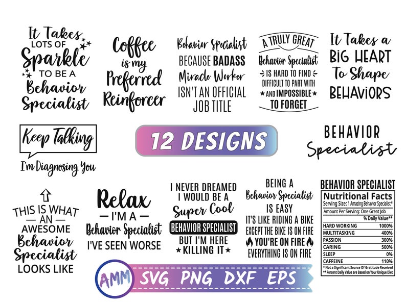 Behavior Specialist Svg Bundle Svg BCBA Svg Behavior - Etsy