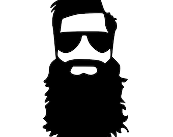 Bearded Man Car Decal - Etsy