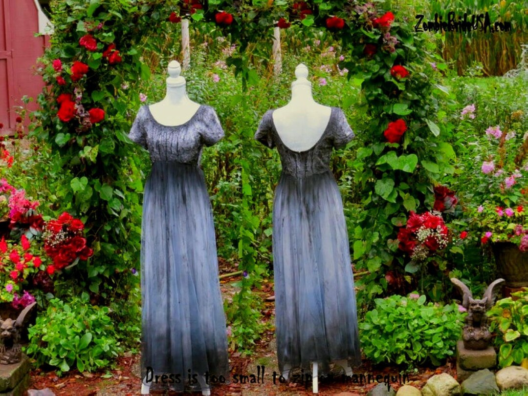 Dead Bride Costume, Gothic Wedding Dress, Halloween Wedding Dress, Hand ...