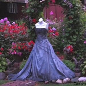 Blue Corpse Bride Costume, CORSET Wedding Dress, Silver/bluish/gray ...