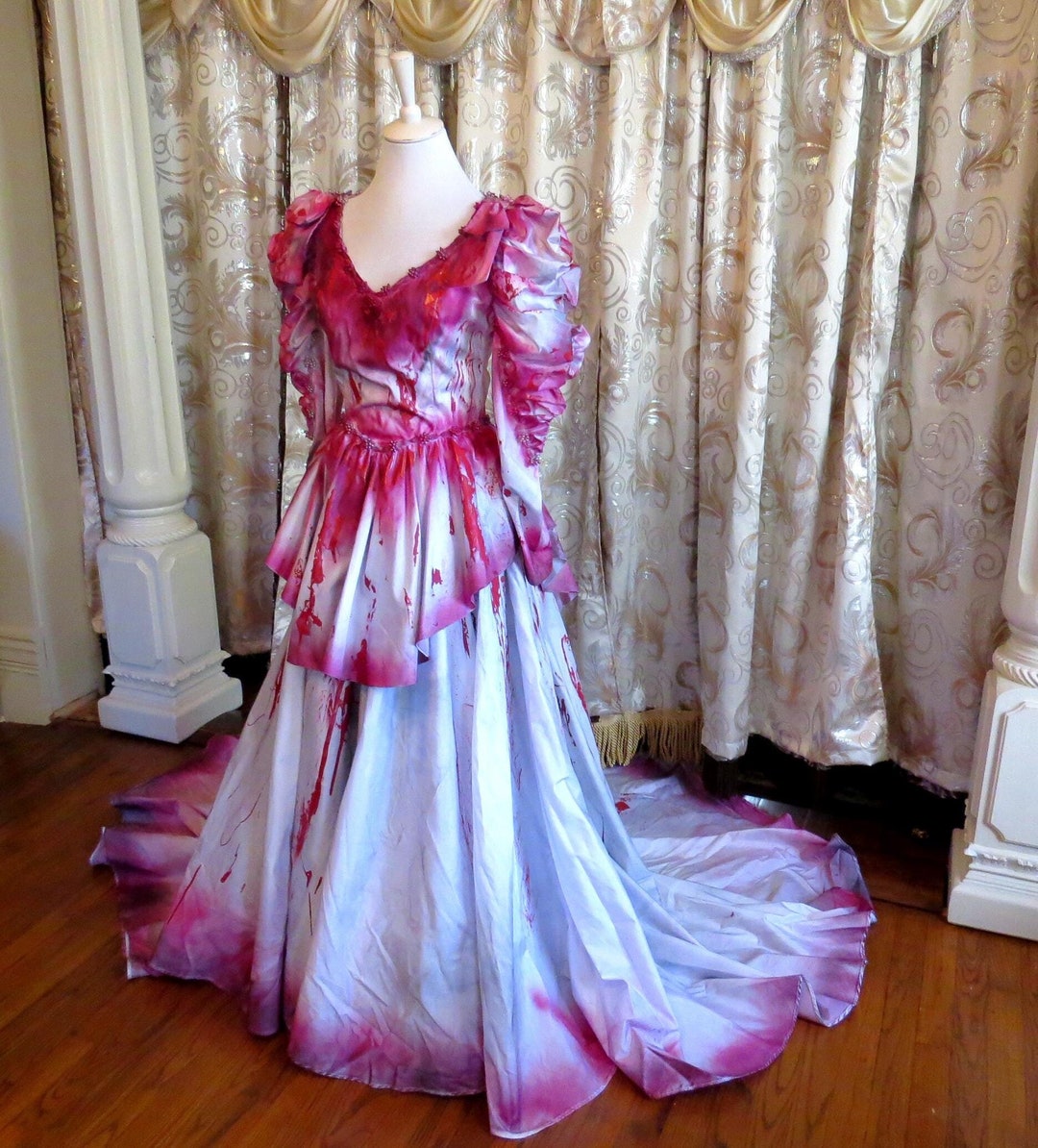 Bloody Vampire Costume Dress, RED Dripping Blood, Bloody Zombie Bridal ...