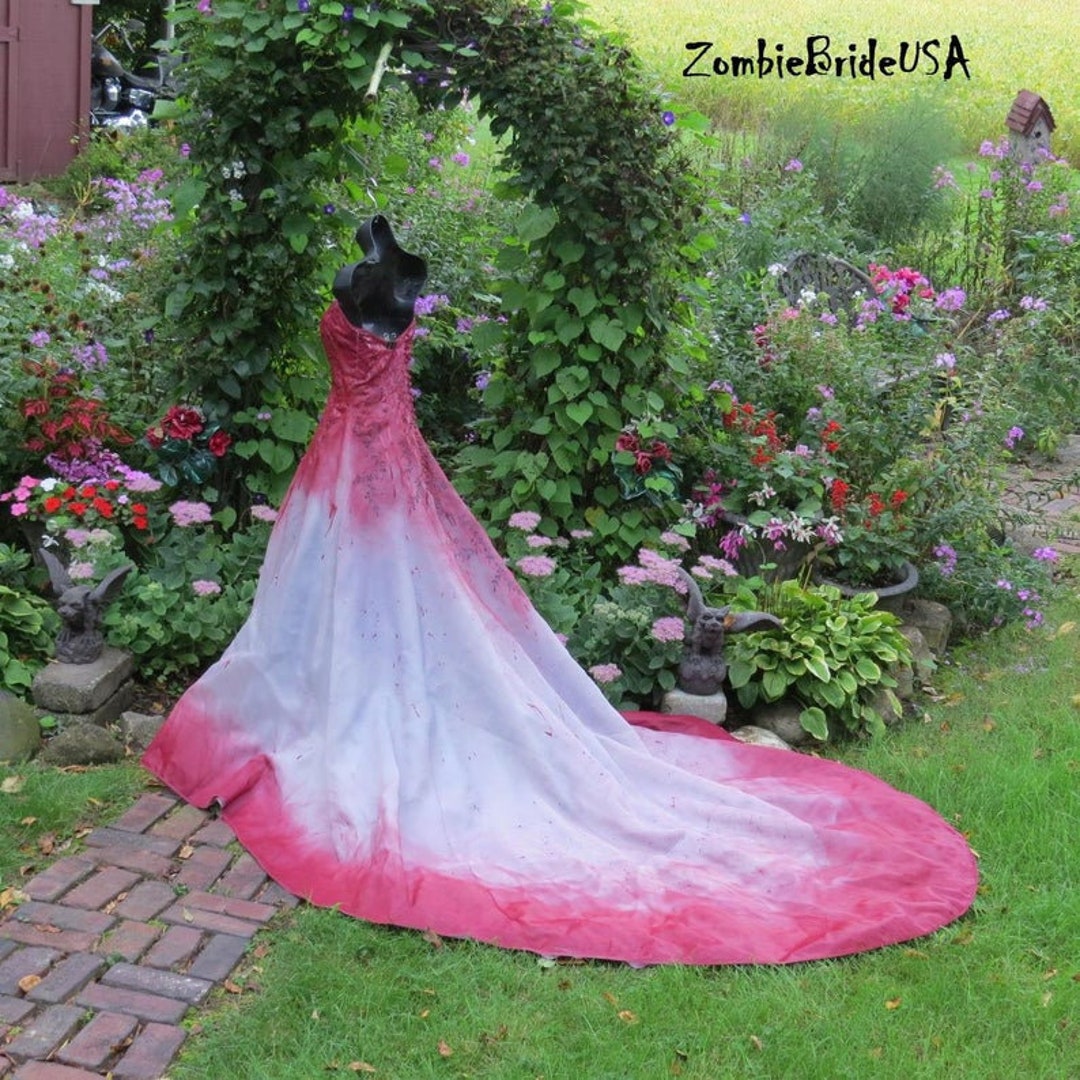 Zombie Bridal Gown, Halloween Bride, Bloody Bridal Gown, Bloody Zombie ...