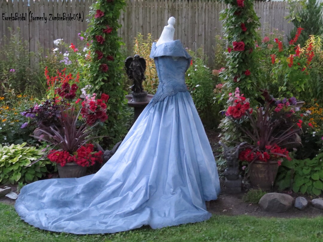 Blue Corpse Bridal Gown, Halloween Bride, Corpse Bride Wedding Dress ...