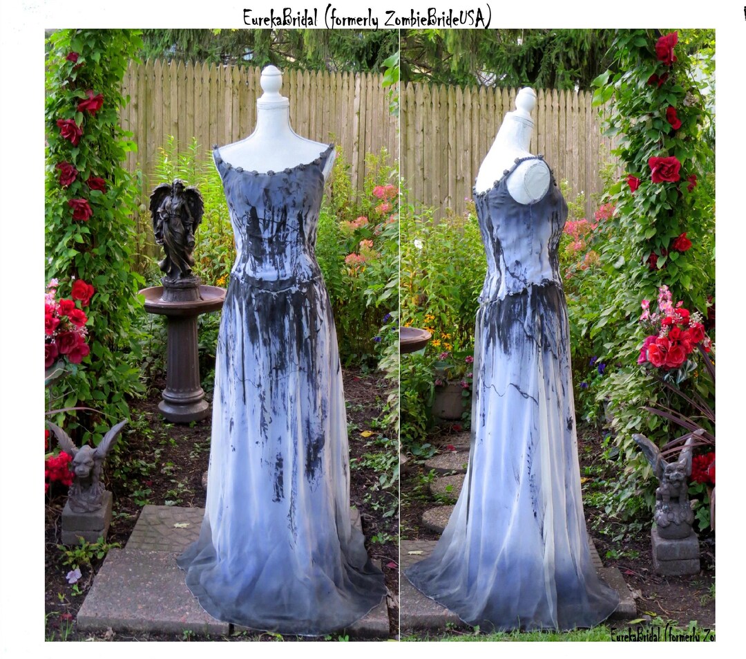 Ethereal Wedding Dress, Halloween Bride, Dead Bride Costume, Black ...