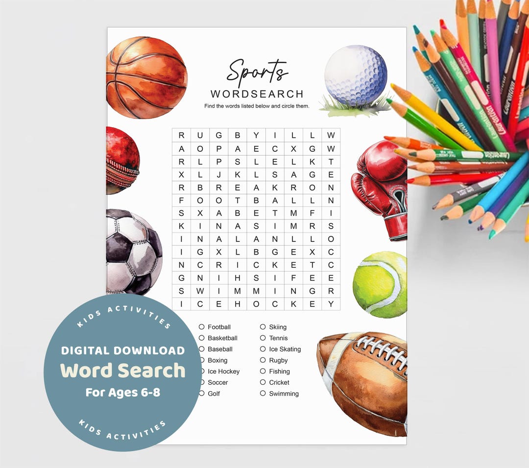 Sports Word Search, Printable Ball Game, Fun Physical Education ...
