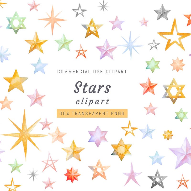 Stars Clipart - Etsy