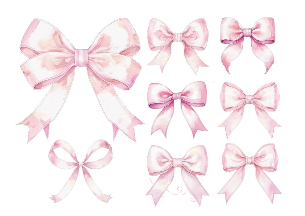 Watercolor Ribbon, Pink Bow Clipart Pink Ribbon Clipart 8 Transparent ...