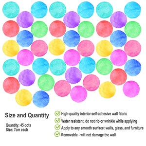 Polka Dot Wall Stickers Rainbow Watercolour Decal Dots - Etsy