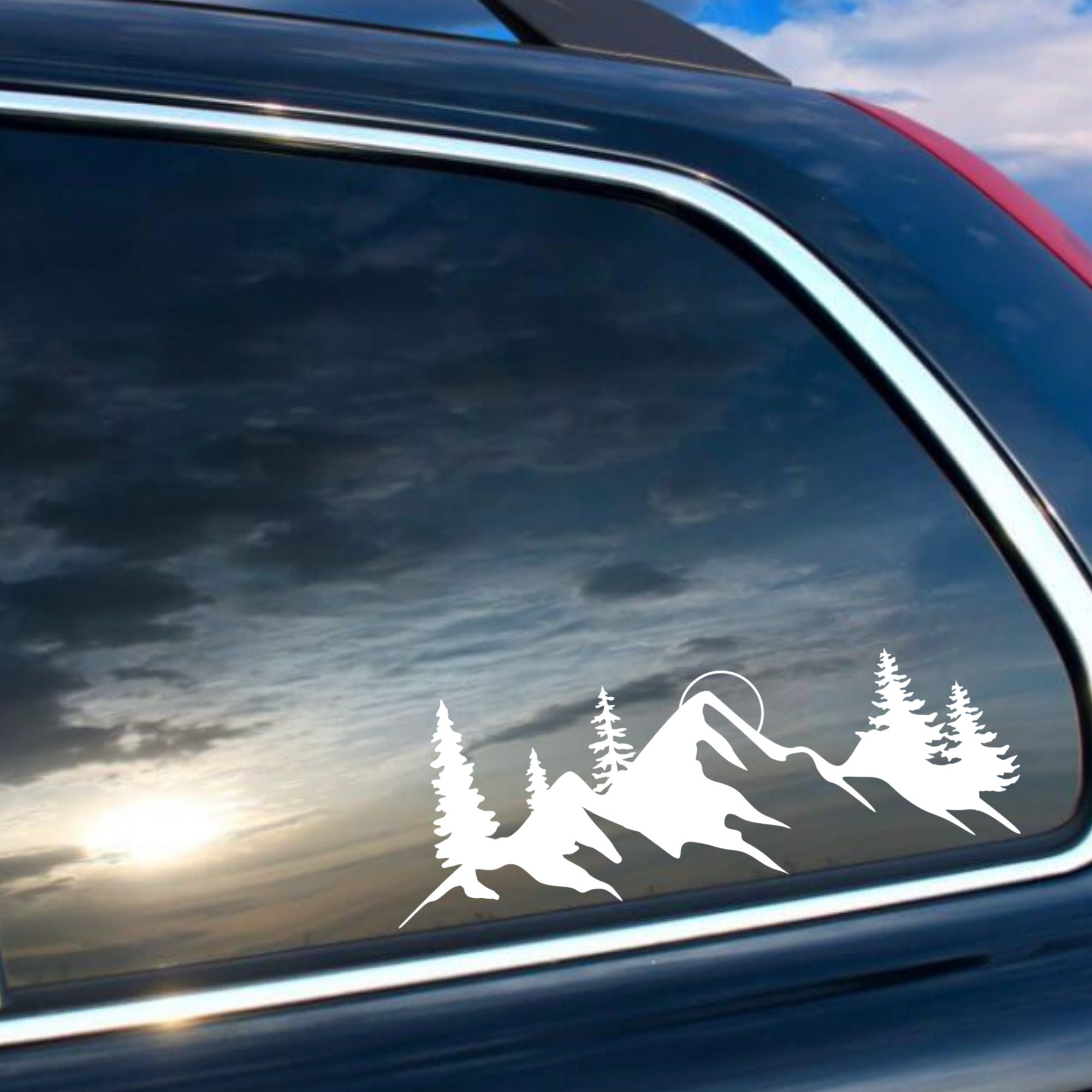 Mountain Decal, Forest Adventure Decal, Outdoor Car Window Stickers ...