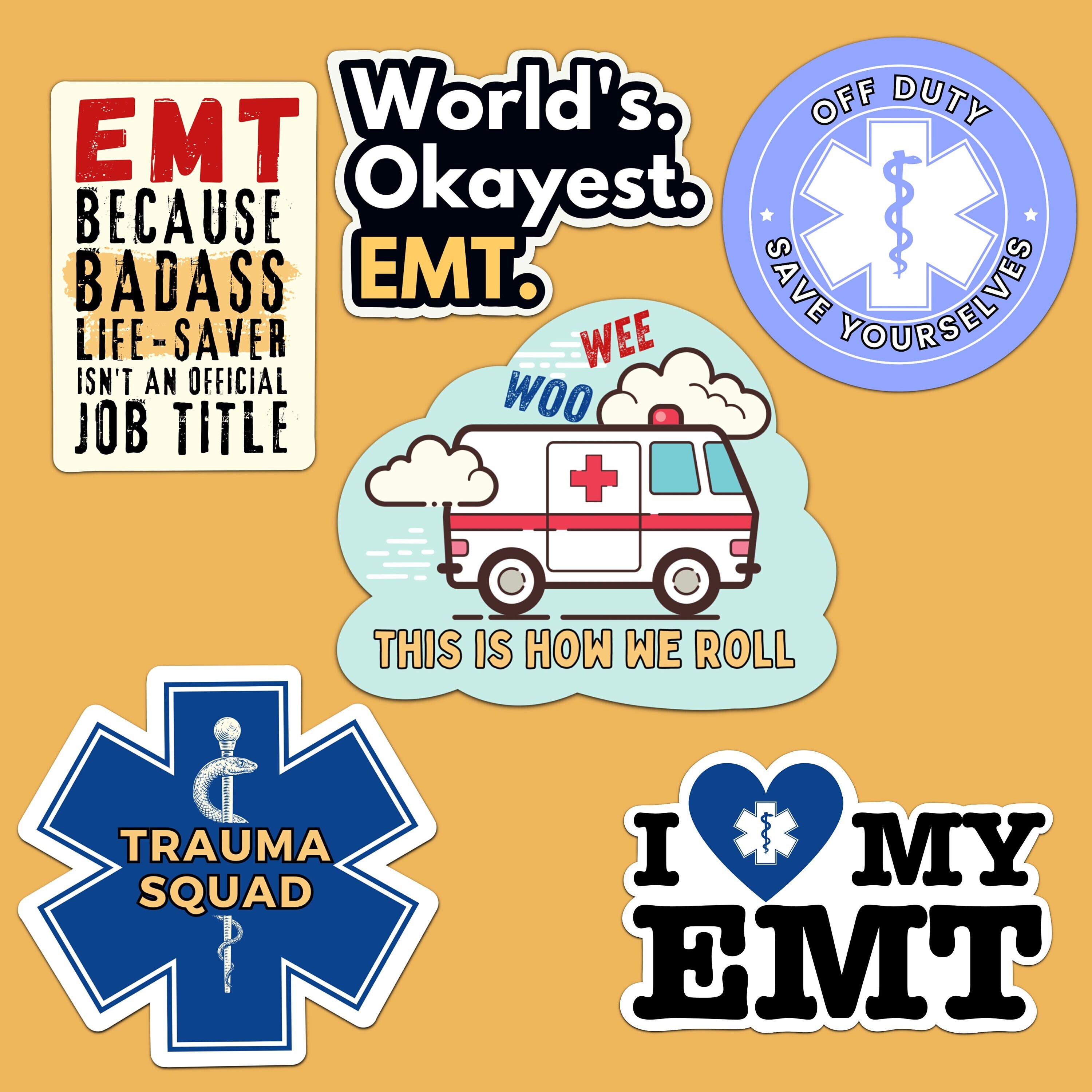 EMT Sticker Bundle Funny EMS Stickers Medical Humor Retro - Etsy