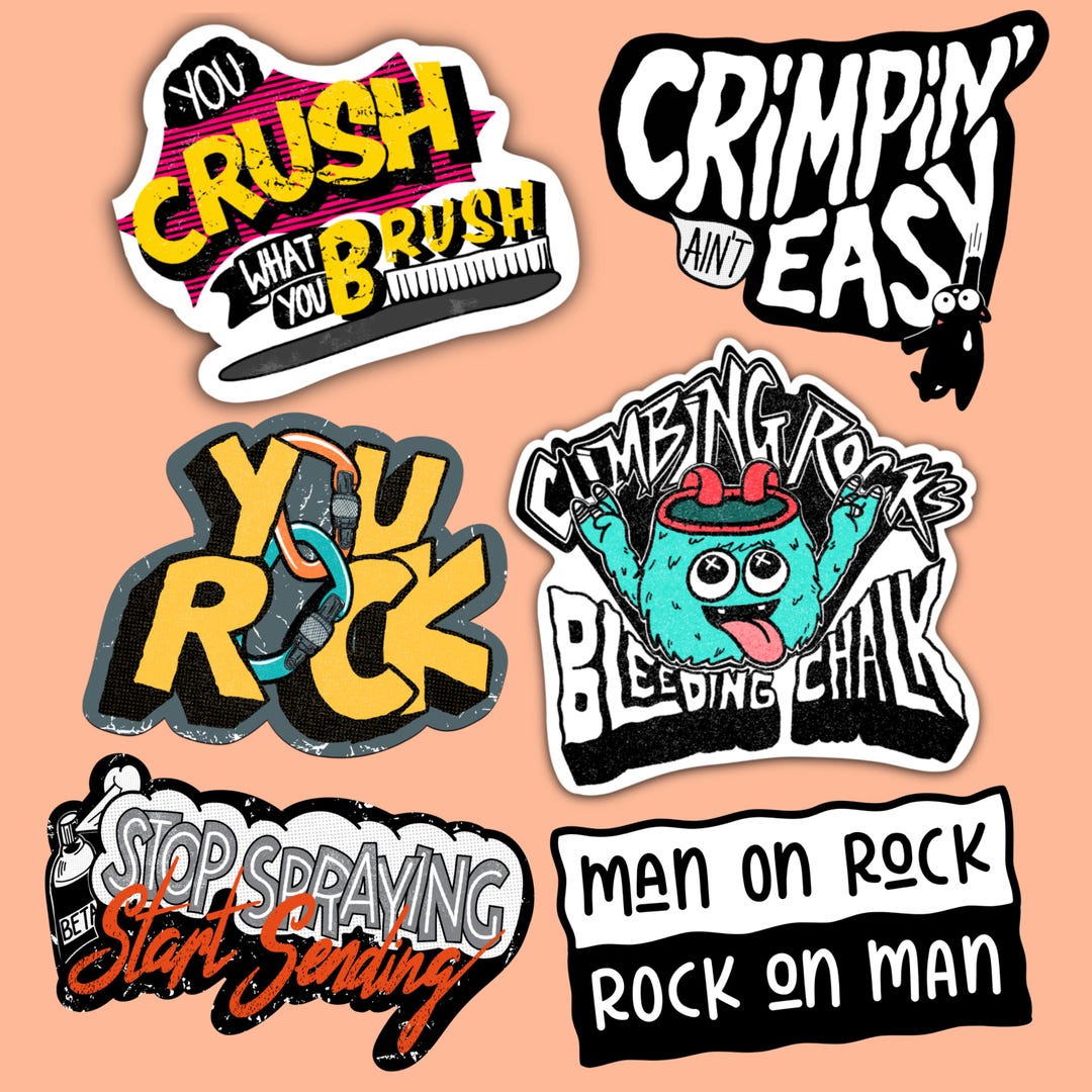 Climbing Sticker Bundles Funny Rock Climb Gifts for Climbers ...