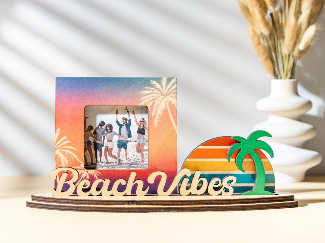 Add Your Own Custom Message Beach Picture Frames, 3x3 Wood Frames ...