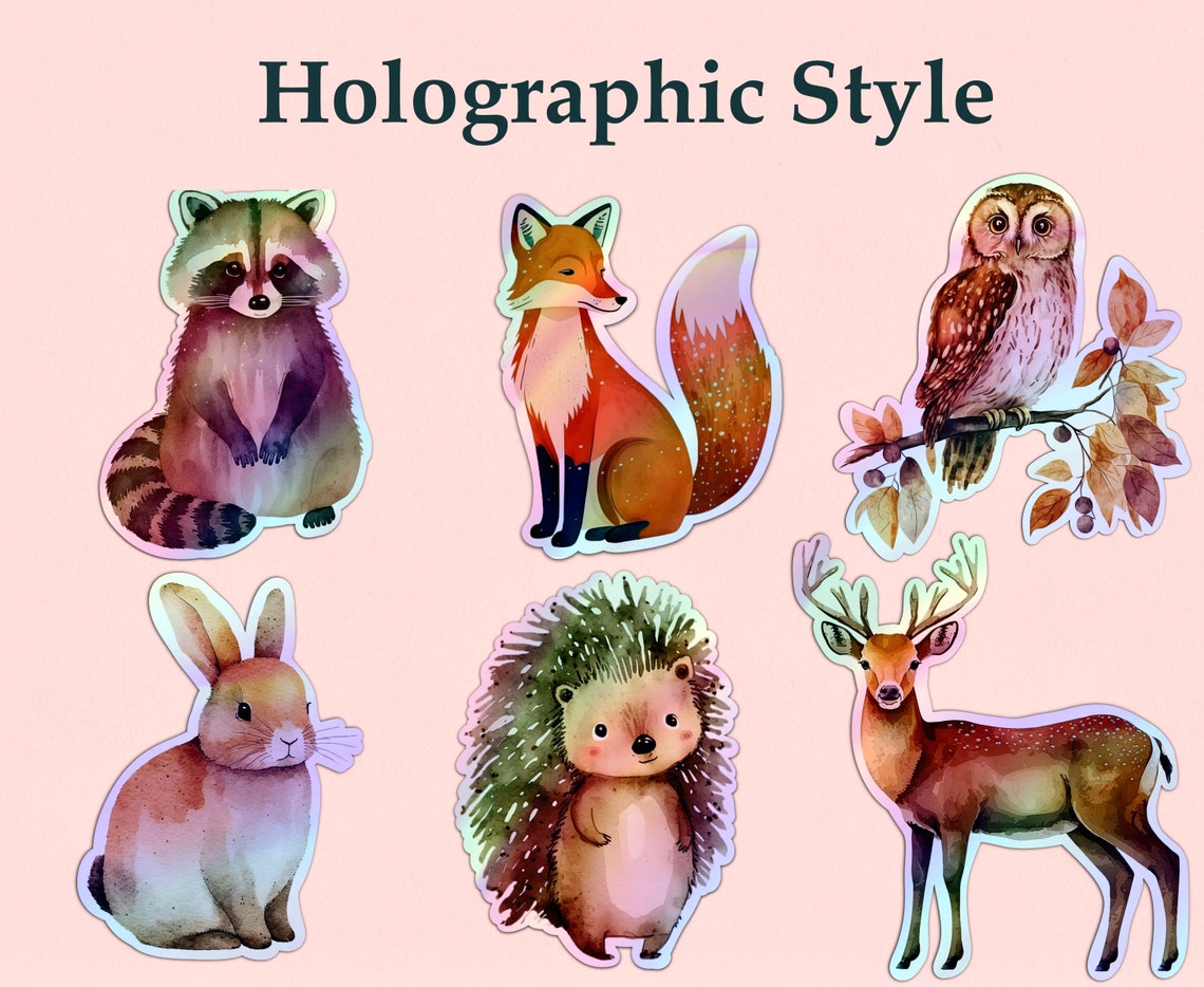 Woodland Animals Sticker Pack Watercolor Woodland Stickers - Etsy