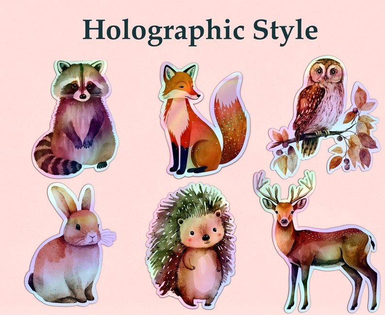 Woodland Animals Sticker Pack Watercolor Woodland Stickers - Etsy