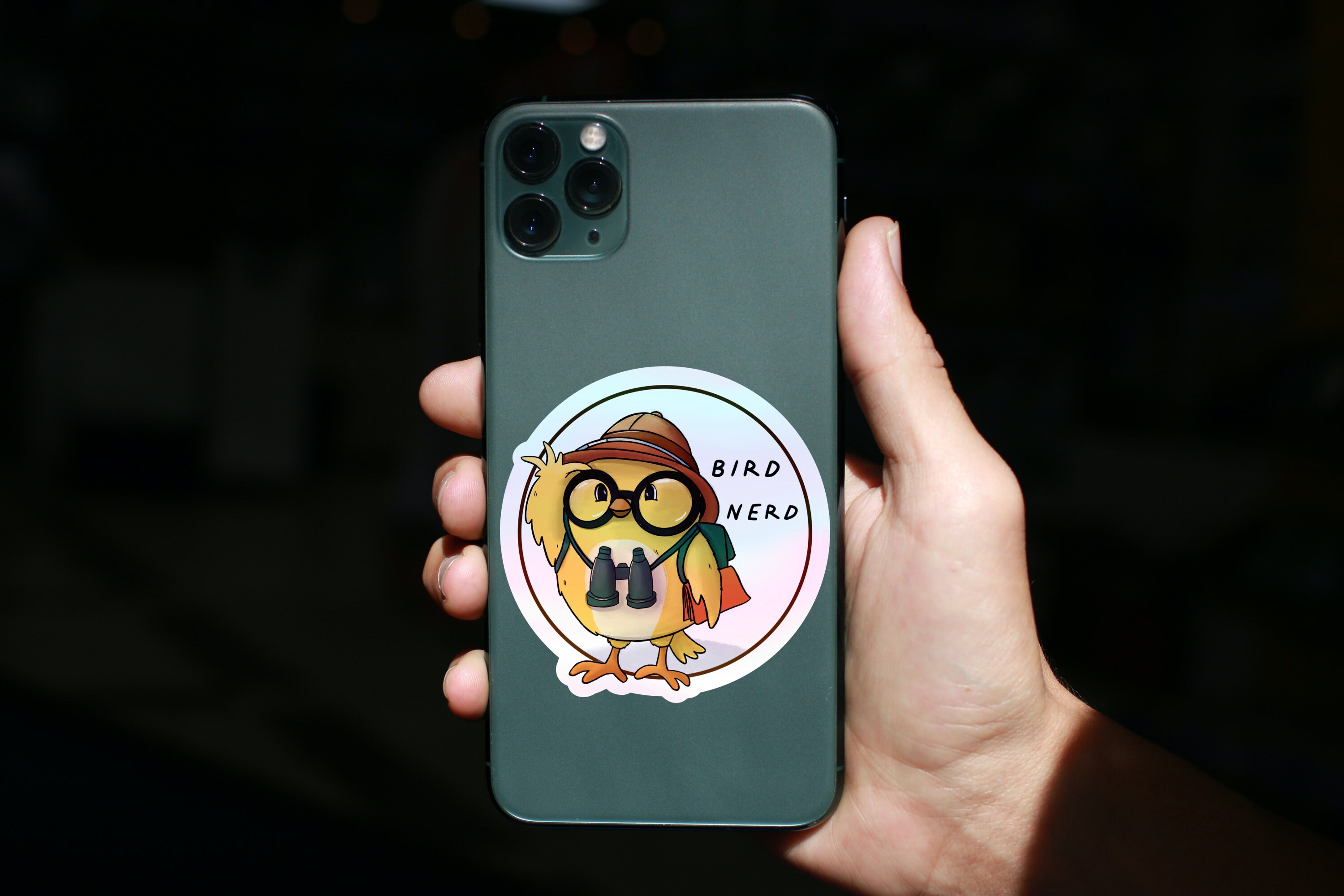 Holographic Bird Nerd Sticker. Cute Birding Vinyl Sticker. - Etsy