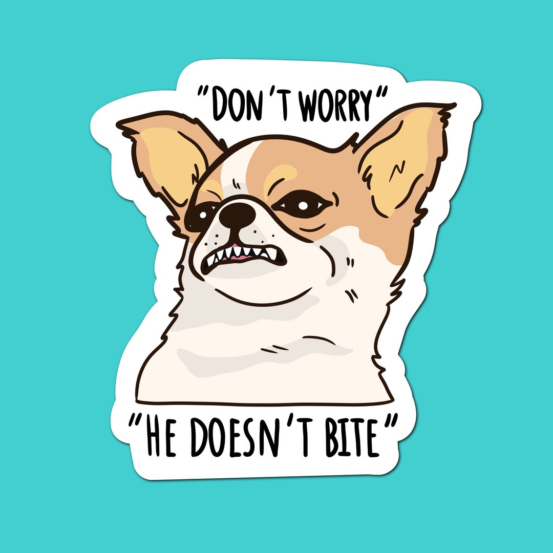 He Doesn't Bite Sticker, Funny Vetmed Stickers, Vet Tech Week, Vet ...