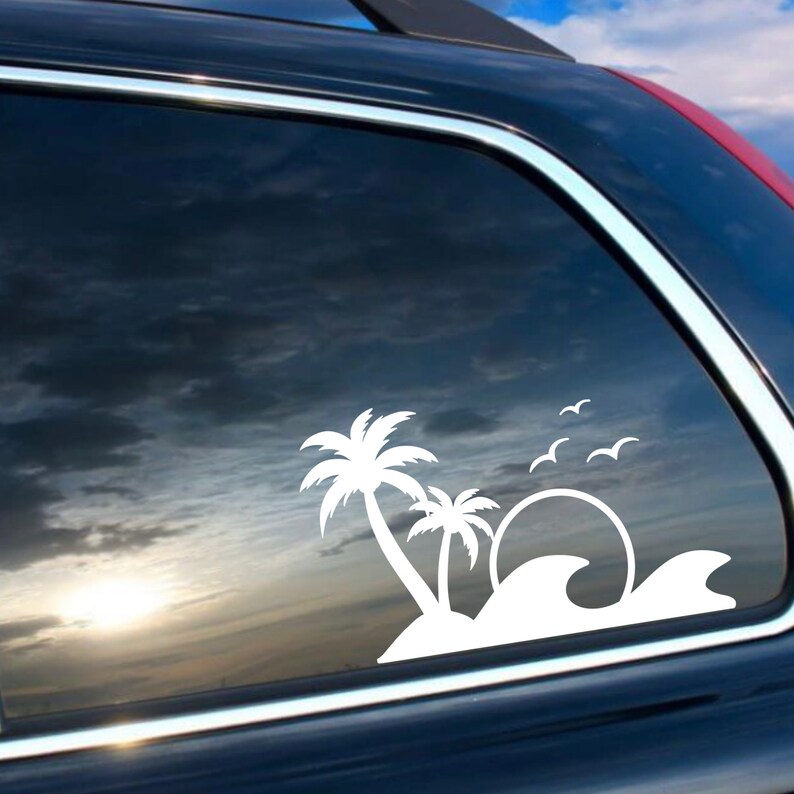 BEACH SUNSET Vinyl Decal Adventure Decal Ocean Nature Decal - Etsy