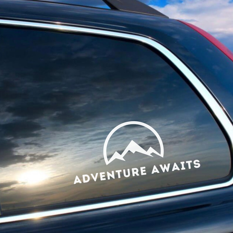 ADVENTURE DECAL, Outdoor Nature Car Window Sticker, Cool Car Bumper ...