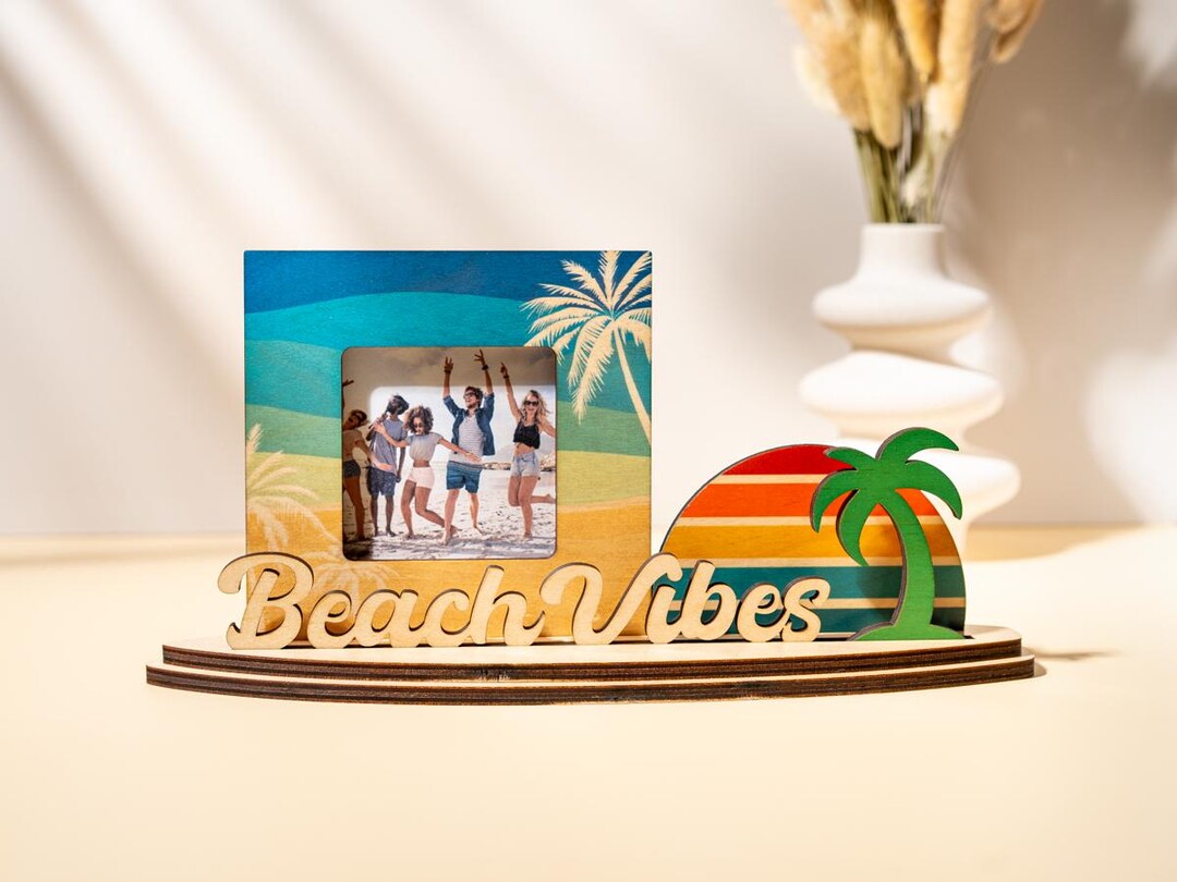 Personalized Beach Picture Frames, Add Your Own Message 3x3 Wood Frames ...