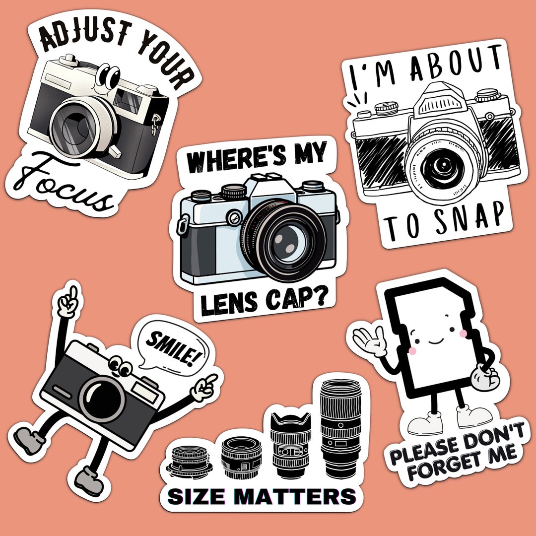 Photography Stickers Bundle, Vintage Camera Sticker, Funny Photographer ...