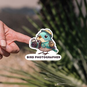 Bird Photographer Sticker, Birding Photography Decal, Cute Bird ...