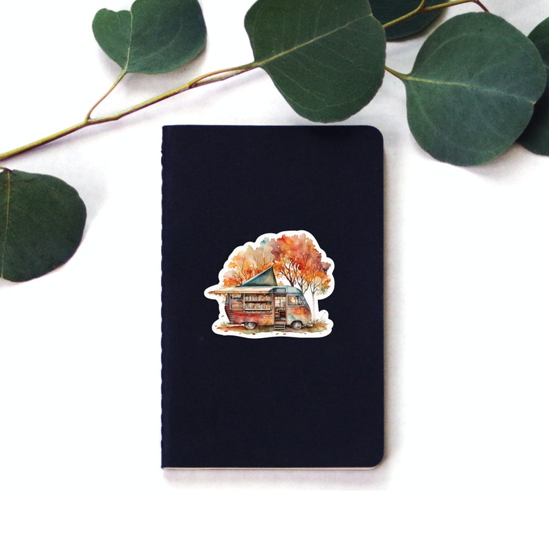 Mobile Bookshop Sticker Bundle, Cute Book Truck Sticker, Watercolor ...