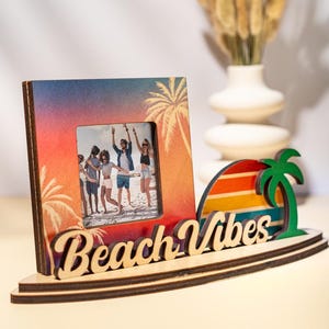 Add Your Own Custom Message Beach Picture Frames, 3x3 Wood Frames ...