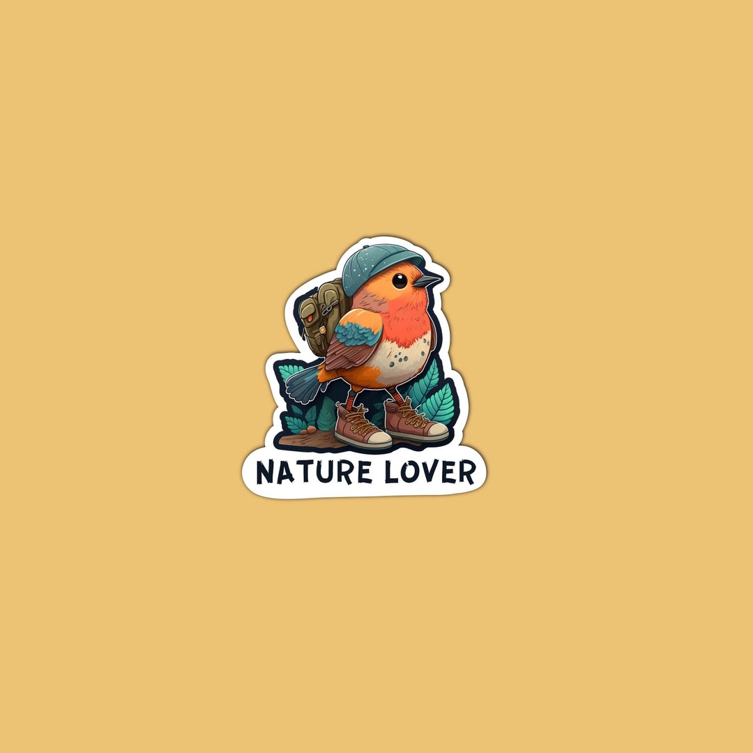 Nature Lover Bird Sticker, Cute Adventure Stickers, Fun Birding Sticker ...
