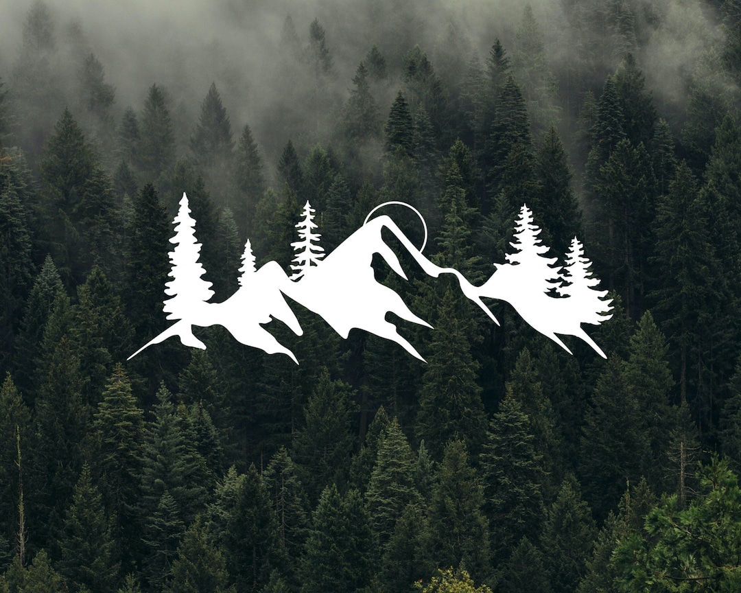 Mountain Decal, Forest Adventure Decal, Outdoor Car Window Stickers ...